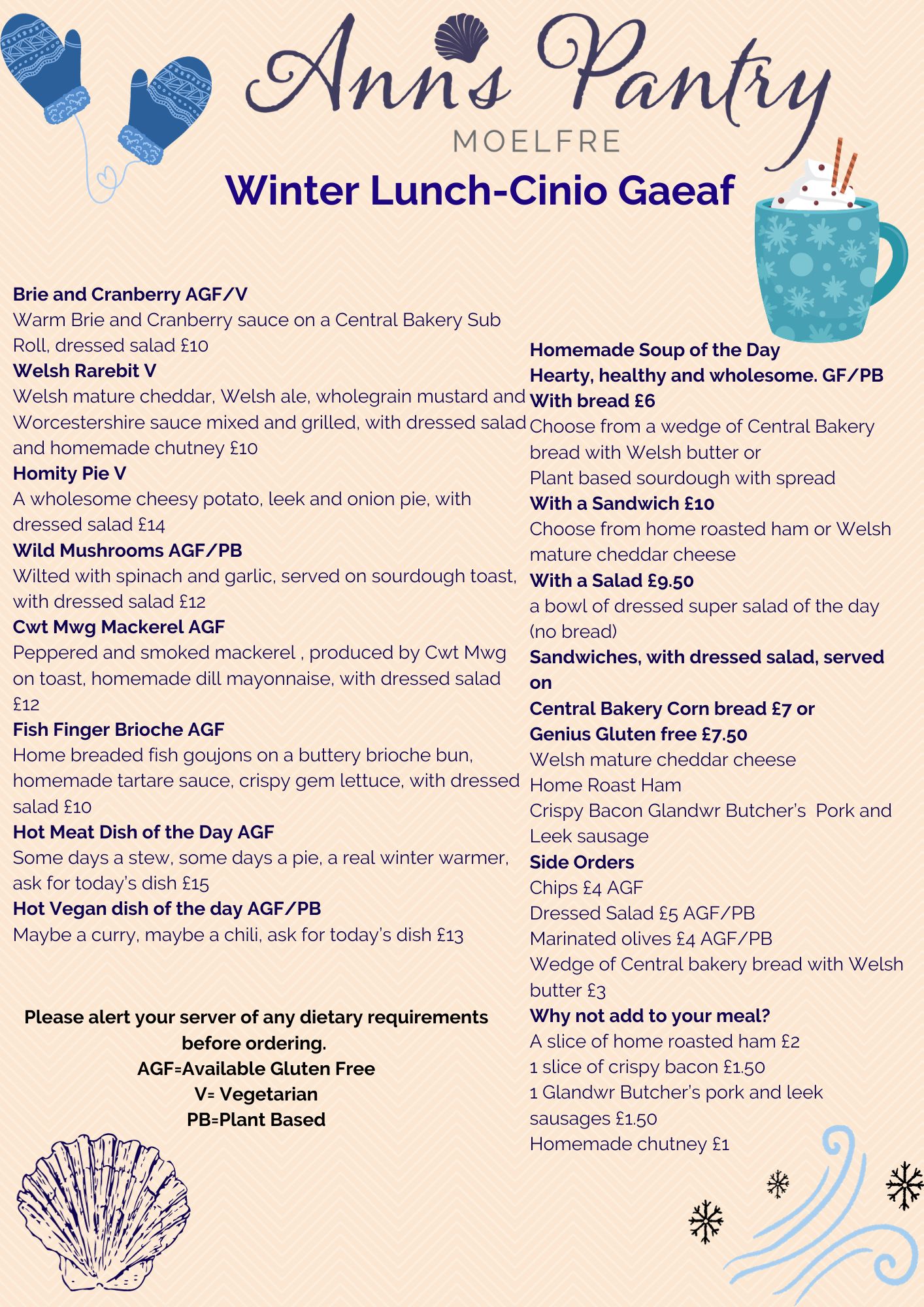 Daytime Menus - Ann's Pantry