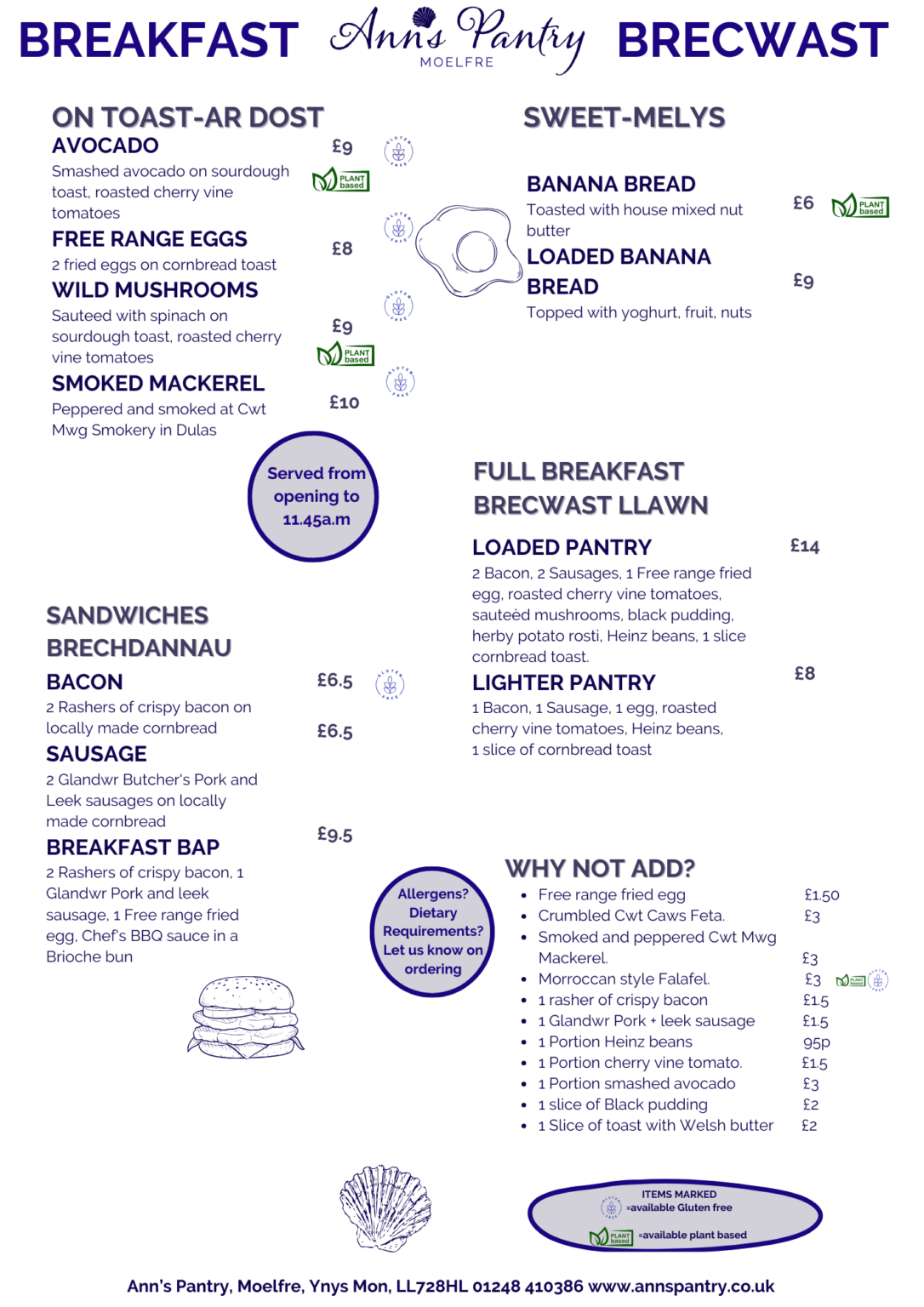 Daytime Menus - Ann's Pantry