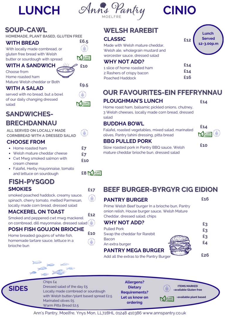 Daytime Menus - Ann's Pantry