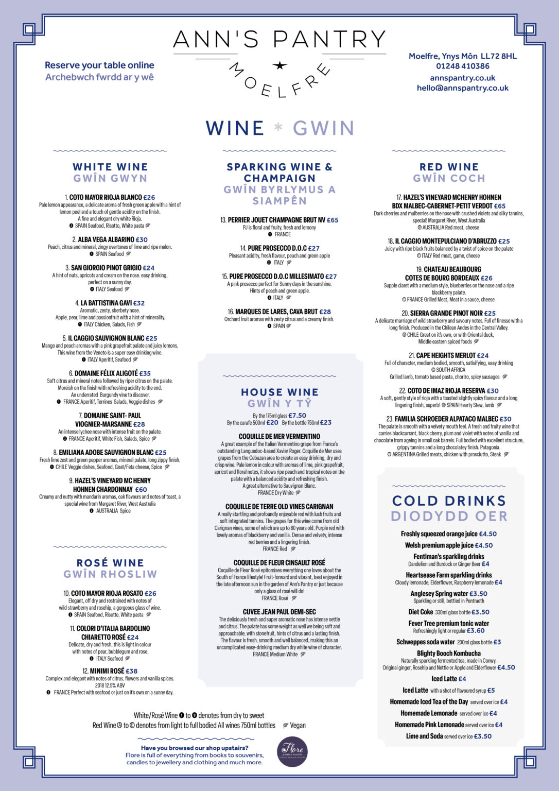 Menus - Ann's Pantry