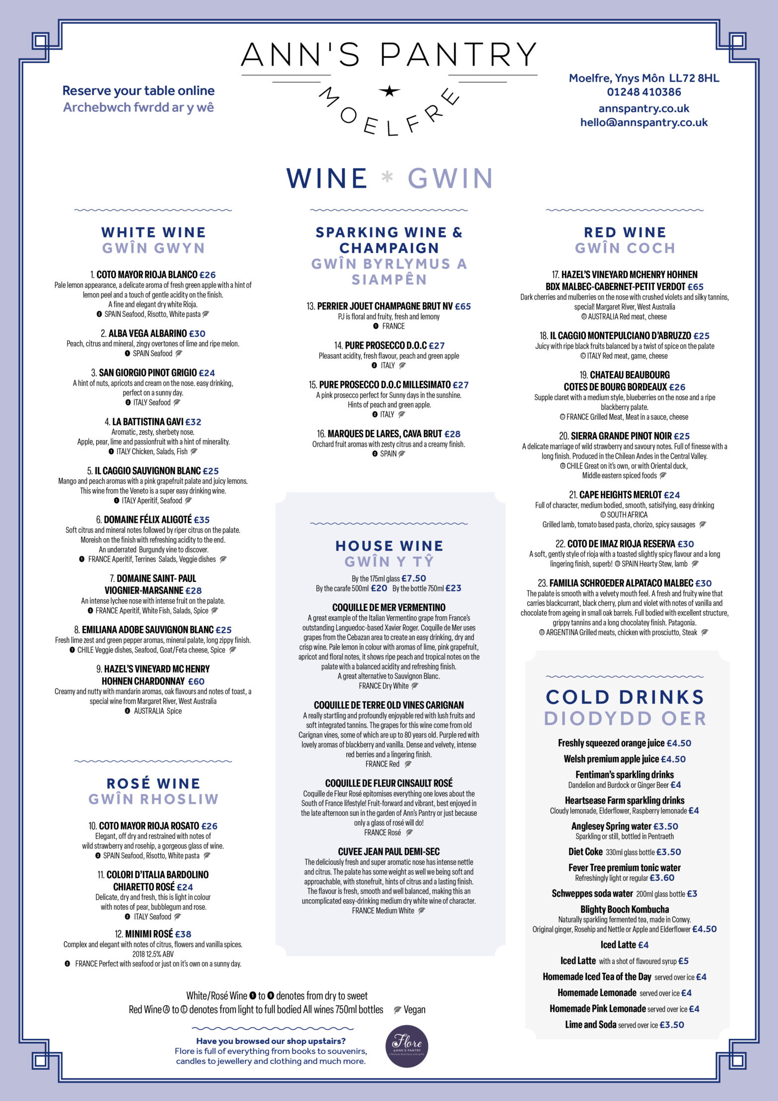 Menus - Ann's Pantry